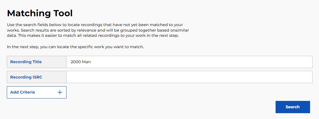 What is the Matching Tool?